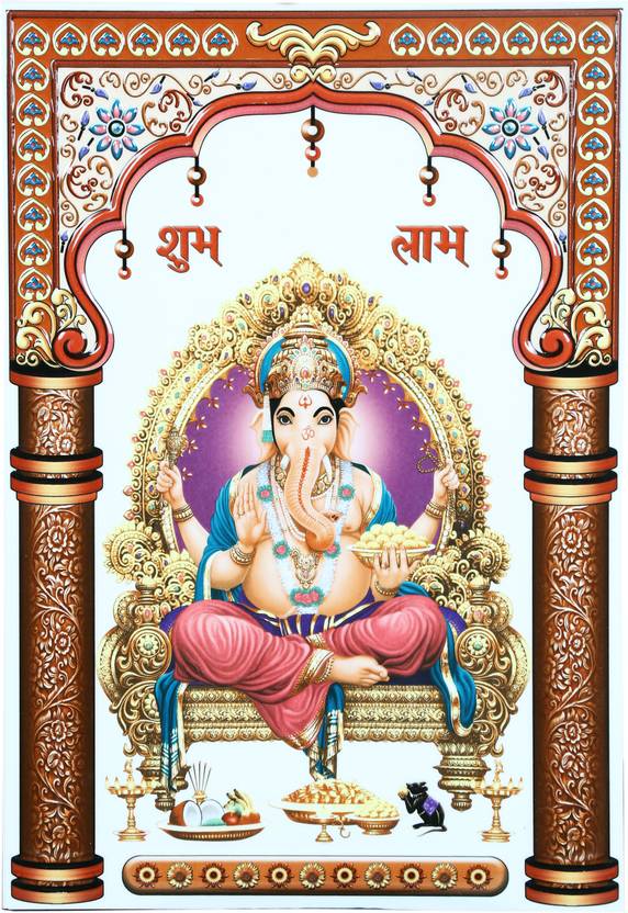 KRAFTORY369 Ganesh Shubh Labh, Ceramic Tiles, God Picture Photo Frame ...