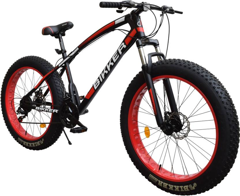 BIKKER Fat Tyre Cycle for Men with Dual Disc Brake, Front Suspension ...