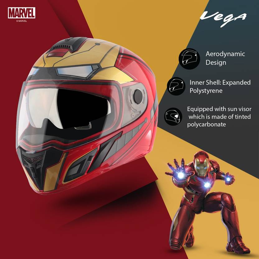 VEGA Ryker Marvel Iron Man Edition Motorbike Helmet - Buy VEGA Ryker ...