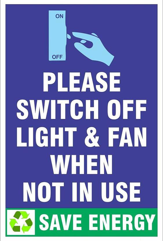 AURACELL 2 Pcs Please Switch off Light & Fan When Not in Use, Save ...