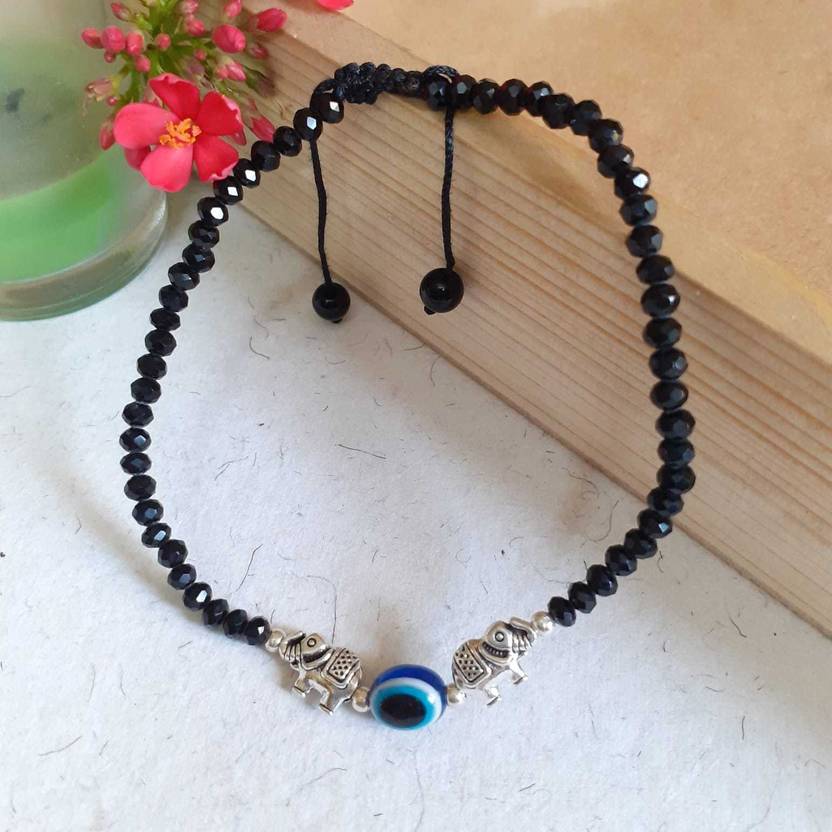 Nevy Evil Eye German Silver Elephant style Thread Anklet /Payal ...