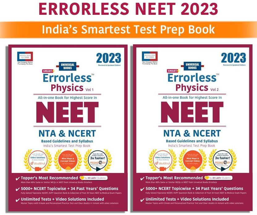 Errorless Physics NEET 2023 - (Set of 2 Vol.): Buy Errorless Physics ...