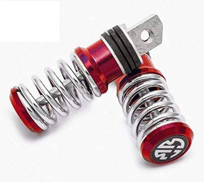 BLP Spring Coil Style Bike Foot rest ped for All Bike (RED) Foot Rest ...