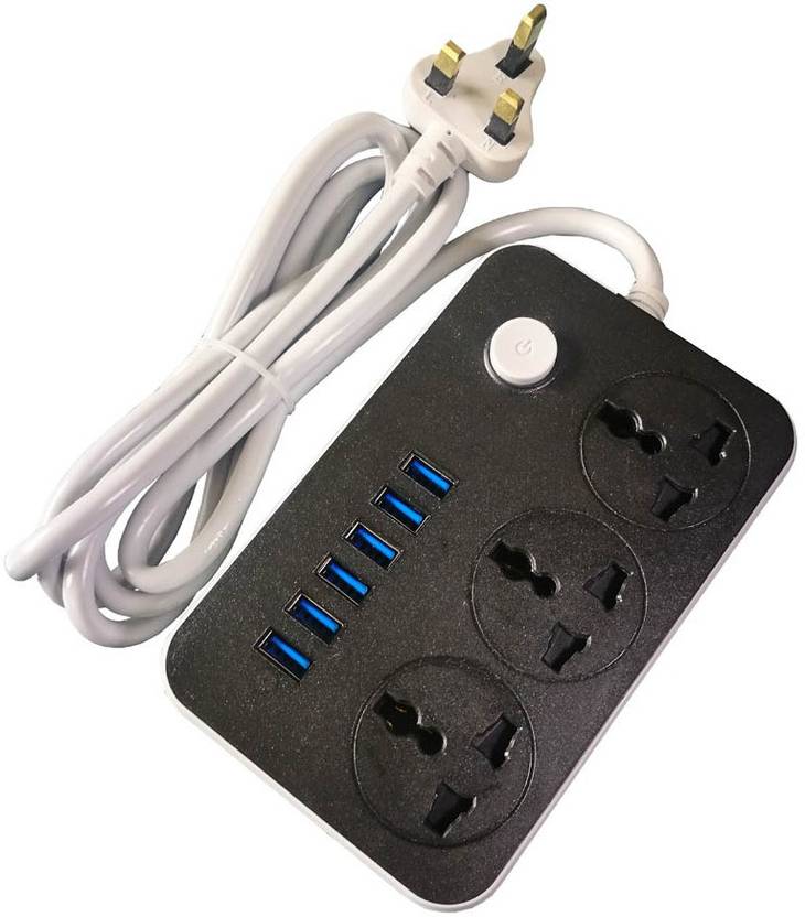 WunderVoX USB Port Auto Max 3.4A + 3 Anti-Static Power Socket Extension ...