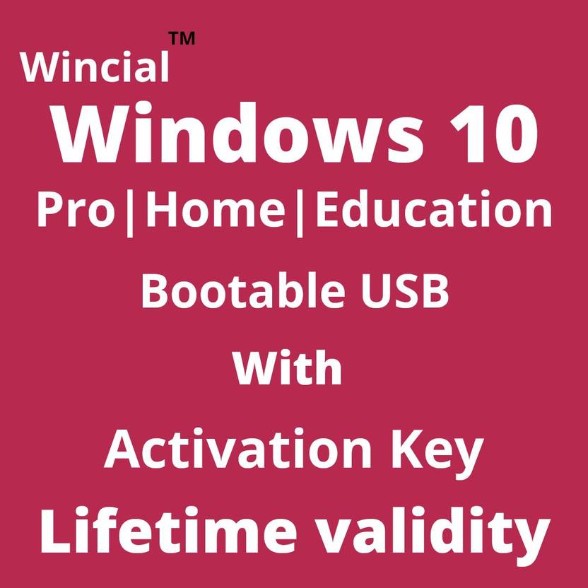 wincial Windows 10 Bootable USB with Activation Key 32Bit 64Bit Pro ...