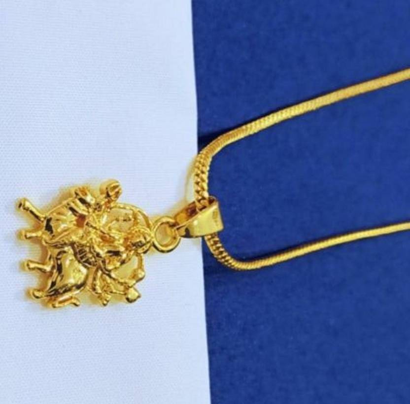 RV jewels Religious Jewellery Durga Mata Locket With Chain Gold-plated ...