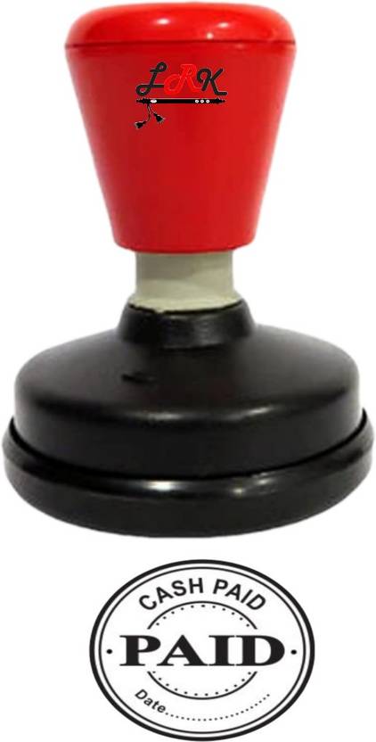 LRK Round CASH PAID Black Ink Stamp Self Ink Rubber Stamp 25 mm Round ...
