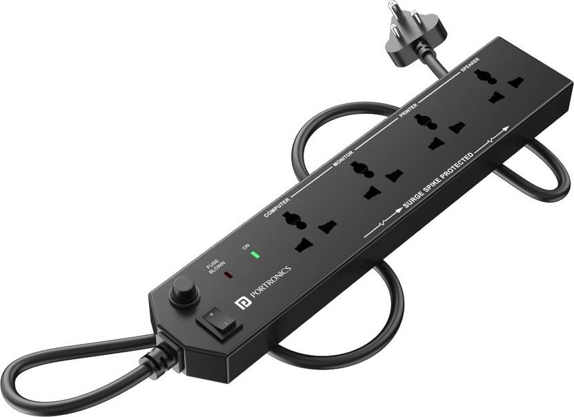 Portronics Power Plate 10 Multi Plug 1500W 4 Socket Extension Boards ...