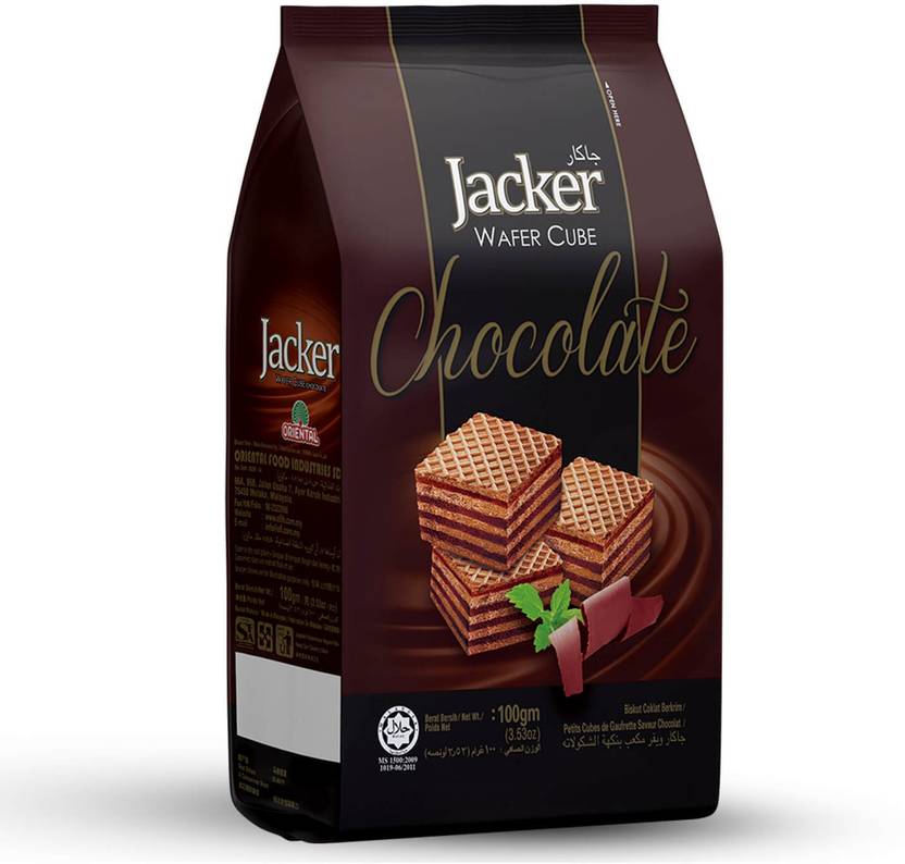 Jacker Wafer Cube Pack in Chocolate Flavor 100g, (Pack of 1) Wafers ...