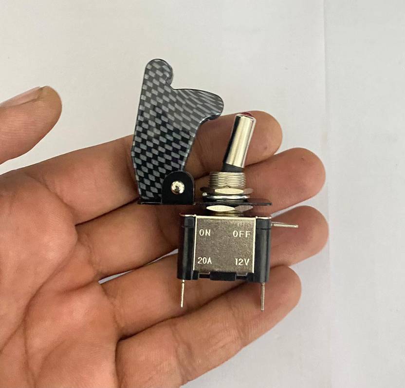 Auto MT CARBON Aircraft Safety Cover PILOT Toggle Switch 12V 20A LED ...