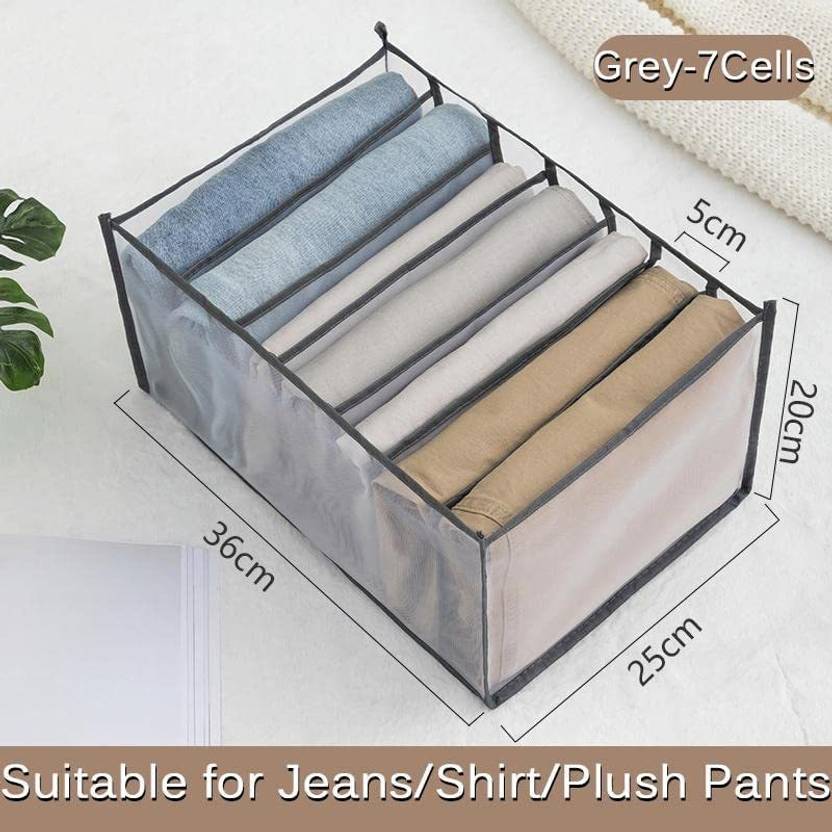Craficial 7 Grids Wardrobe Clothes Organizer, Washable Foldable Drawer ...