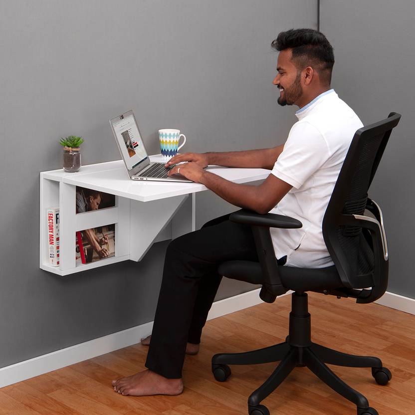 Invisible Bed Folding Table with Shelf and Storage Engineered Wood ...