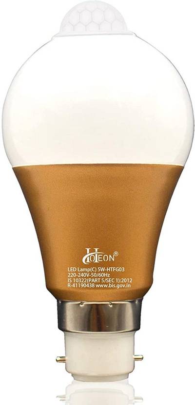 Hoteon Automatic Activated MotionSensor Light Bulb 5W (Warm White, 1Pcs ...