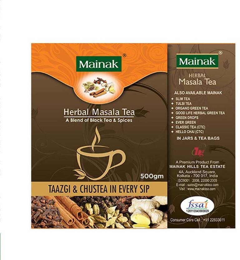 Mainak Herbal Masala Tea with Indian Spices Black Tea Box Price in ...