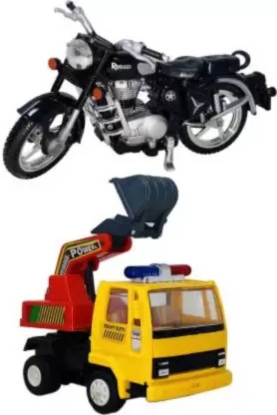 VEDANSHI Black Rugged Bike & JCB Excavator - Black Rugged Bike & JCB ...