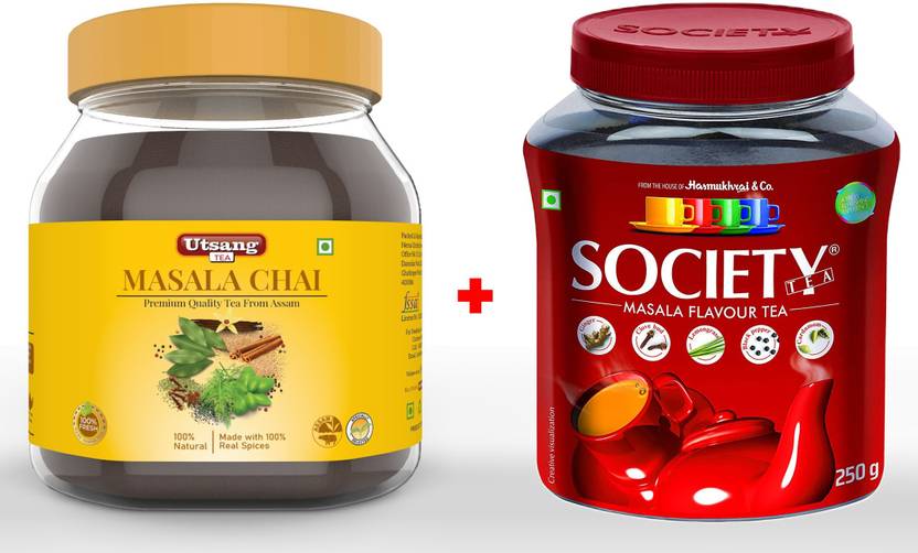 Society Masala Tea & Utsang Masala Tea Combo Pack - 500g Masala Tea ...