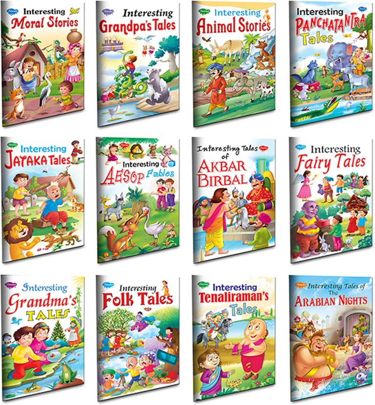 Story Books Set Of 12 In English With 101 Moral Stories From Sawan ...