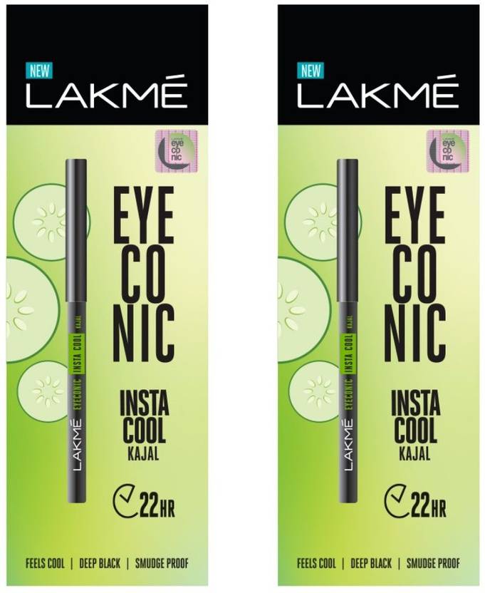 Lakmé Eyeconic Instacool Kajal Pack of 2 - Price in India, Buy Lakmé ...