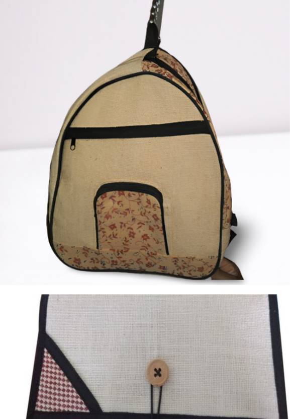 NAGA JUTE CREATIONS FDGHN 10 L Backpack BROWN, WHITE - Price in India ...