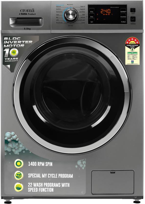 Croma 8.5 kg Fully Automatic Front Load Washing Machine with In-built ...