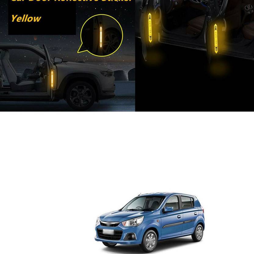 PECUNIA Car Door Open Caution Sticker Reflective Tape Safety Warning ...
