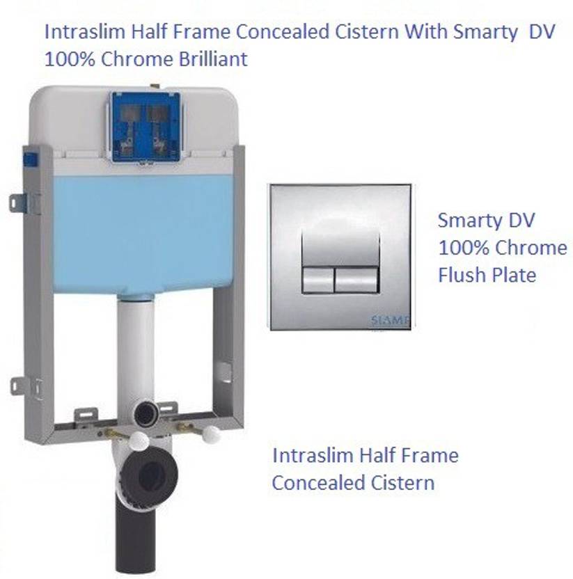 SIAMP Intraslim Half frame Concealed Cistern With Smarty 100% Chrome ...