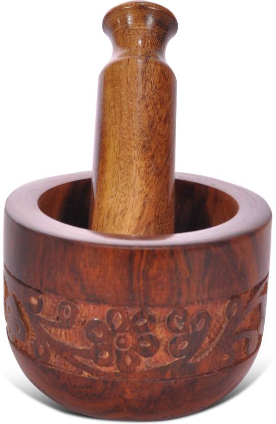 DigiRake Wooden Ammikallu For Kitchen | Mortar and Pestle Set | Rolu ...