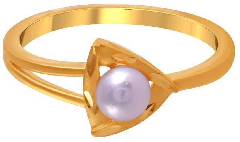 PC Chandra Jewellers With Artificial Pearl 22kt Yellow Gold ring Price ...