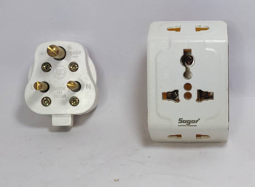 SIGNATT 3 Pin Switch & Uk Multiplug Combo Pack Of 2 Piece for indian ...