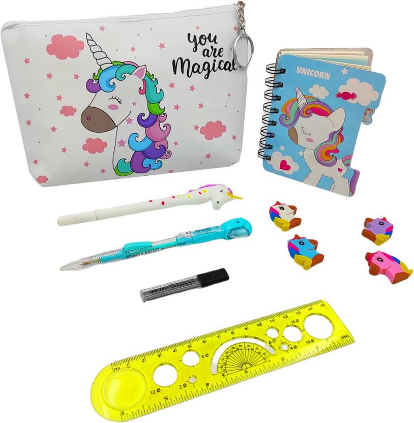 Flipkart.com | Johnnie Boy Unicorn Pencil Pouch with Unicorn Spiral ...