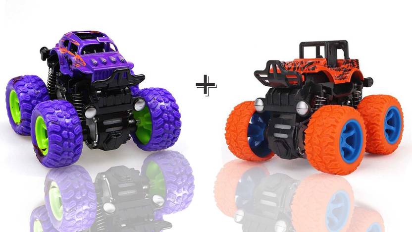 AMUSING Push and Go Toy 4 Wheel Friction Powered Mini Rock Monster ...