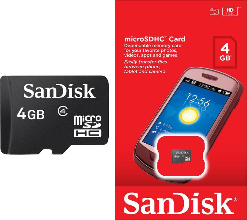 SanDisk SDSDQM-004G-B35 Basic 4 GB MicroSDHC Class 4 4 MB/s Memory Card ...
