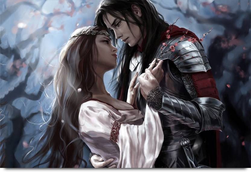 Anime princess and knight Paper Print - Animation & Cartoons posters in ...