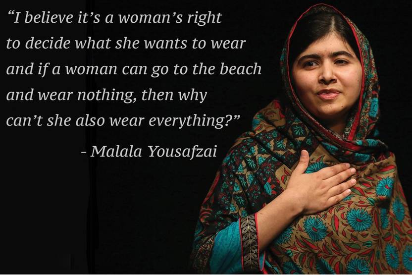 Malala Yousafzai quotes on women's right Paper Poster 12"x18" With 4 ...