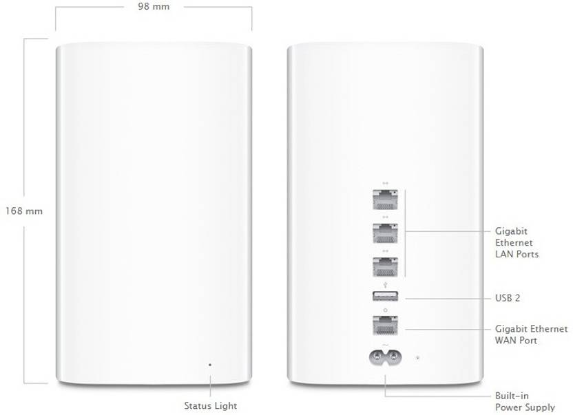 Apple AirPort Extreme Wireless Router 5 GHz, 2.4 GHz 1300 Mbps Wifi ...