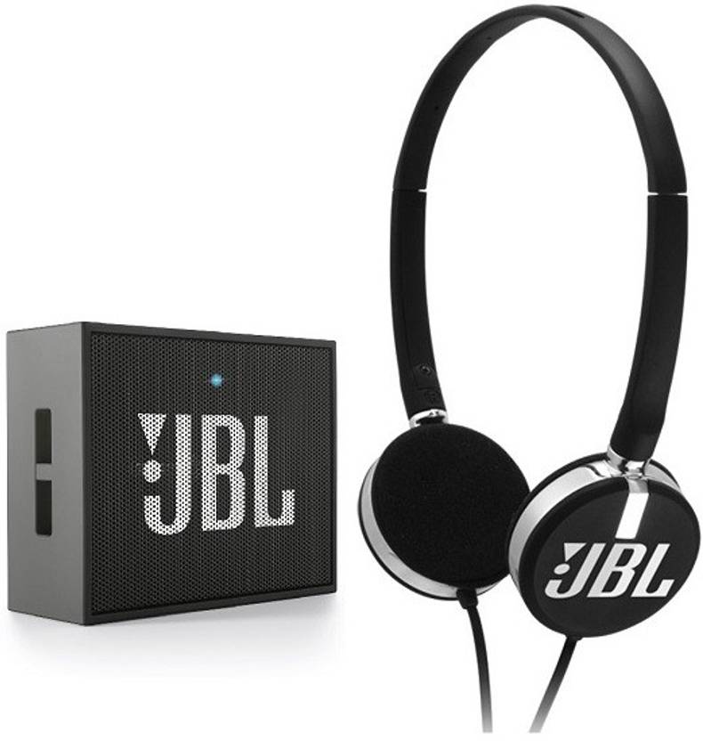 Buy JBL Combo of T26c On Ear Wired Headphone & GO Wireless Bluetooth 3 ...