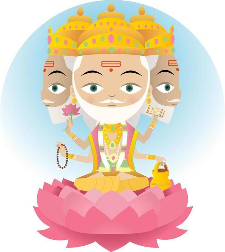 Hindu God Brahma Premium Poster Canvas Art - ArtzFolio.com posters ...