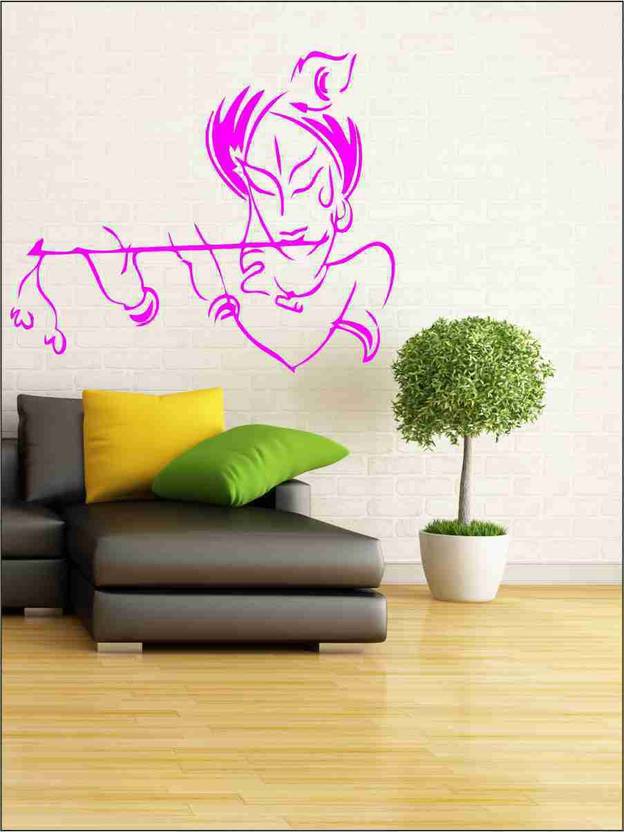Eight2Ten Bansuri Krishna Pink Small PVC Vinyl Sticker Price in India ...