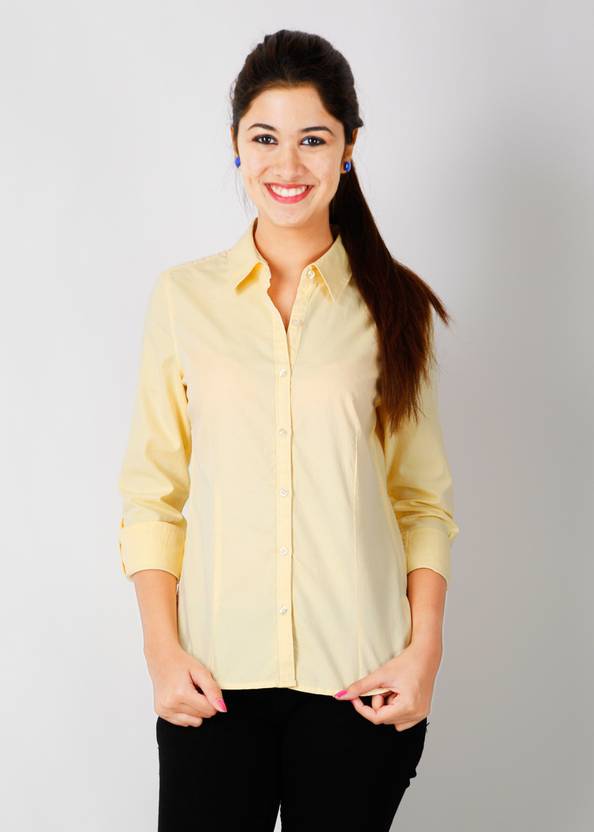 Allen Solly Casual Full Sleeve Solid Women Yellow Top Buy Light