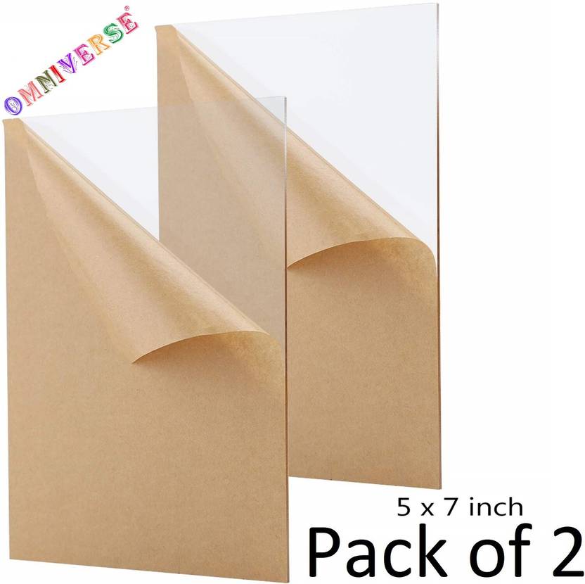 Omniverse 5X7 inch Transparent Acrylic Sheets pack of 2 for DIY Art ...