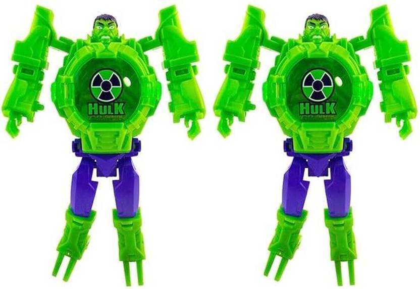 JELLIFY Pack of 2 Hulk Robot Toy Convertible Digital Wrist Watch For ...