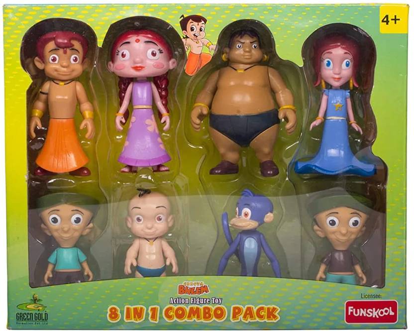 FUNSKOOL Chhota Bheem And Friends With Articulation 8IN1 4 Inch Action ...