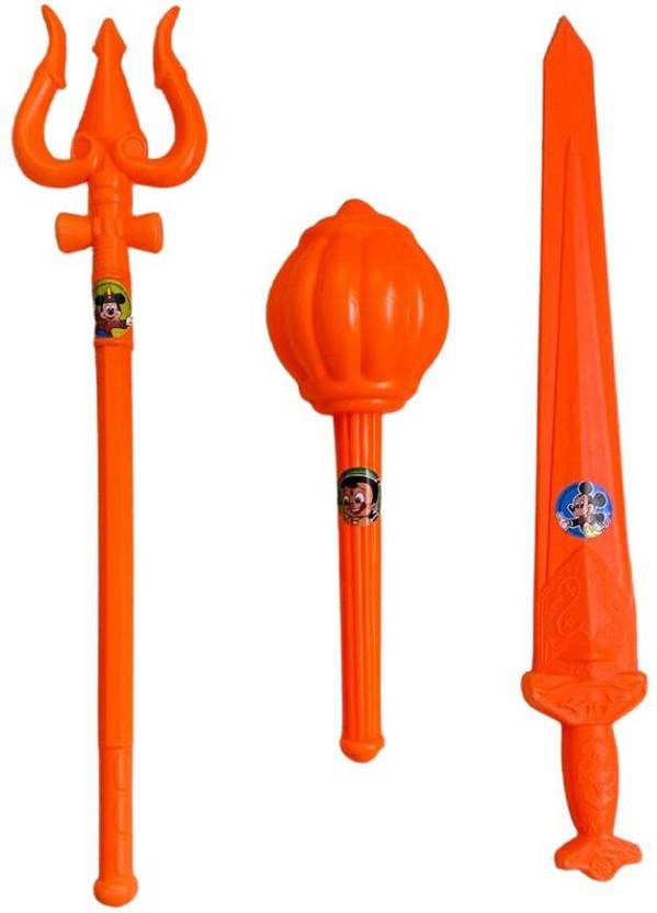 Prapti Mart Super Plastic Shiv Trishul Sword Gada Toys for Kids Weapon ...