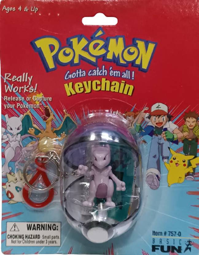 CrazyBuy Pokemon Mewtwo Pokeball Catch & Release Keychain New Basic Fun ...