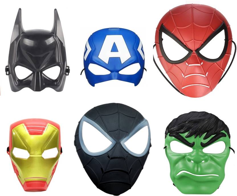 FLICK IN Avengers Face Mask for 3-8 Years Kid Eye Mask Iron Man ...