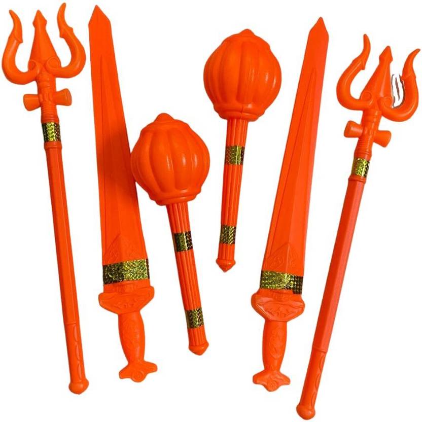 Banke Ji Plastic Hanuman Gada & Sword Toys for Kids/Hand Weapon Role ...