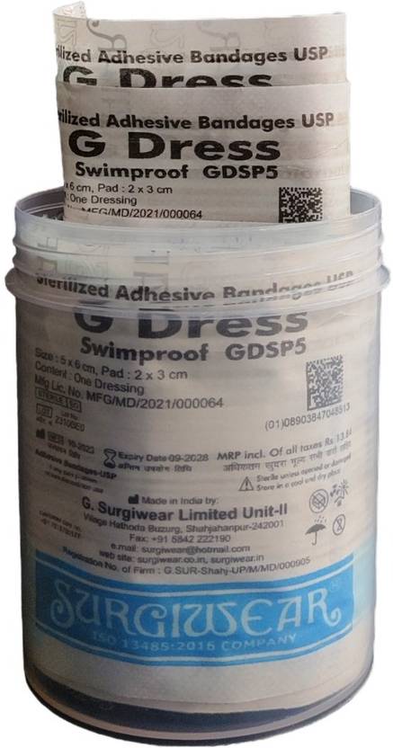 G-Dress Swimproof Sterilized Adhesive Bandage/Dressing(5x6cm):25 Pcs ...