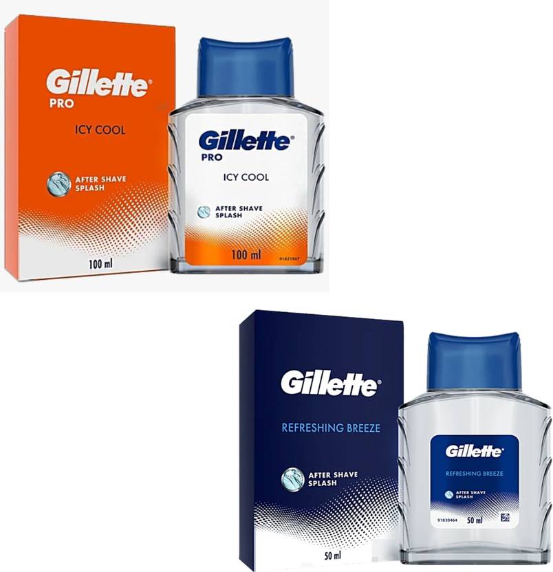 Gillette ICY COOL AND REFRESHING BREEZE AFTER SHAVE 2 Pics X 100ml ...