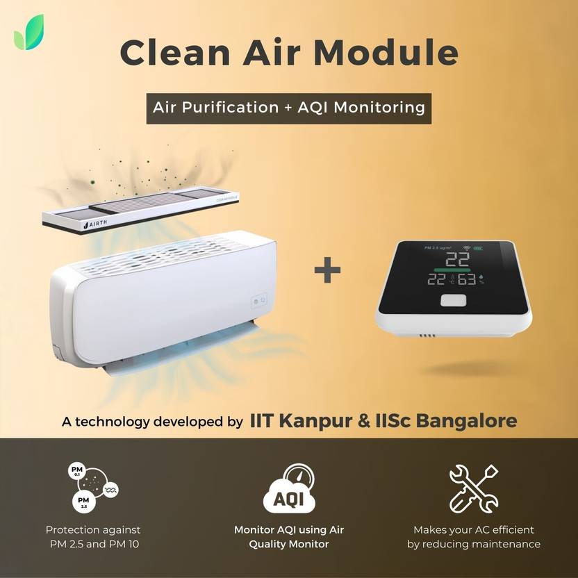 airth AC Air Purifier with Smart Home AQI Monitor, Upgrade AC into Air ...