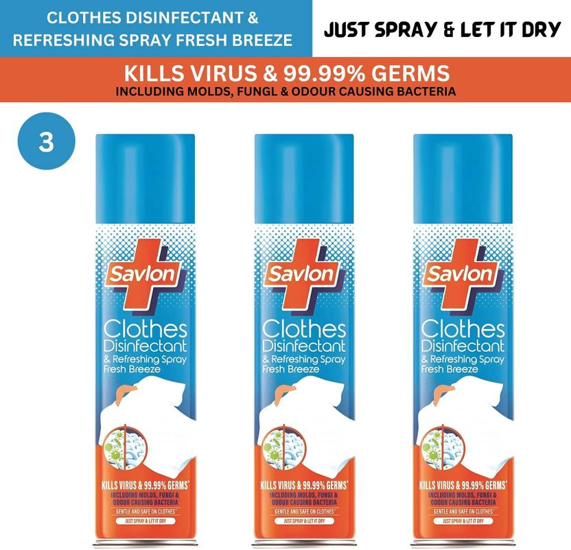 Savlon Clothes Disinfectant & Refreshing Spray for 99.99% germ ...